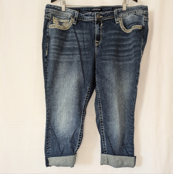 Vigoss | Jeans | Vigoss Capri Jeans Plus Size 22 L25 Heritage Fit Bling ...